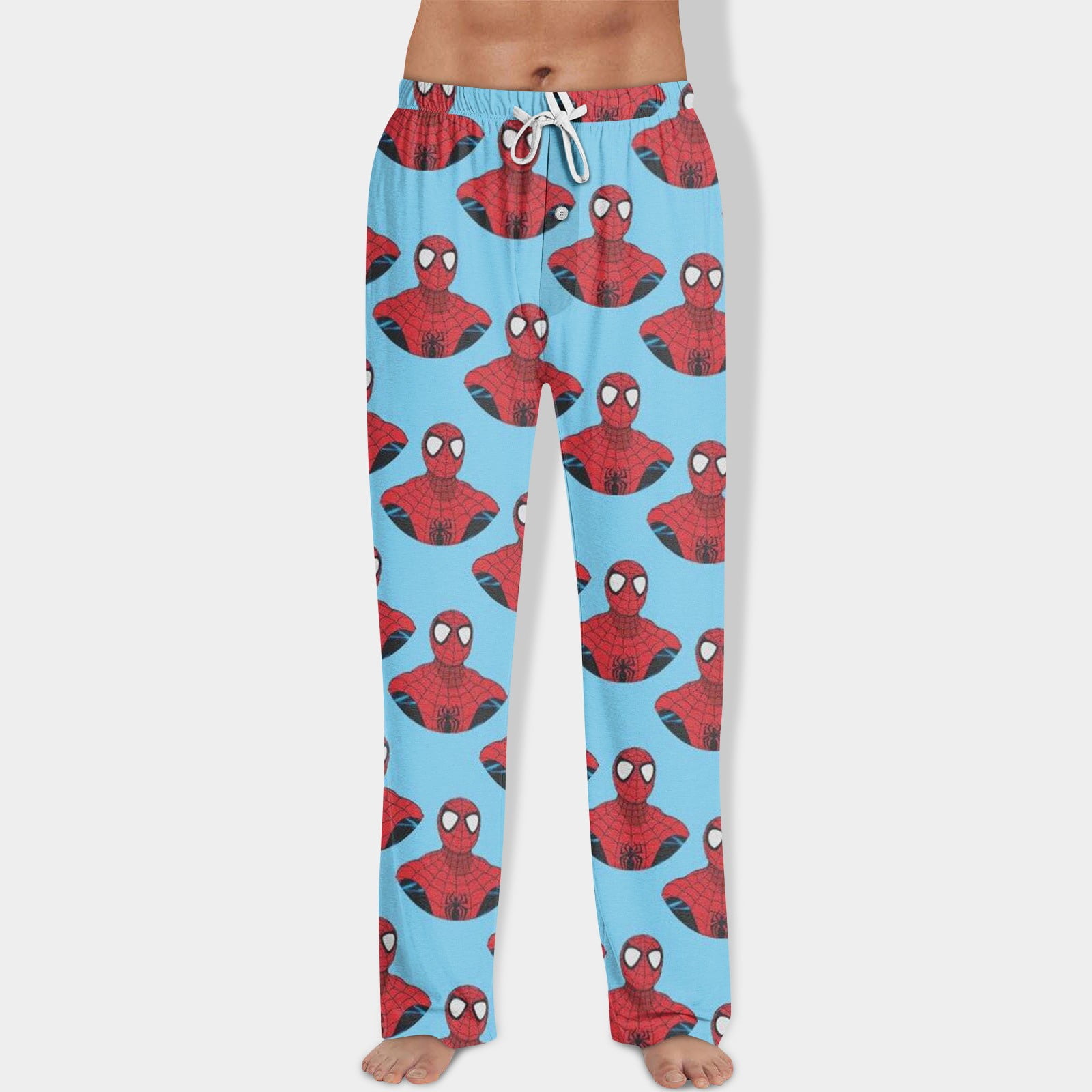 Spider Superhero Men'S Miles Morales Allover Print Adult Sleep Bottoms ...
