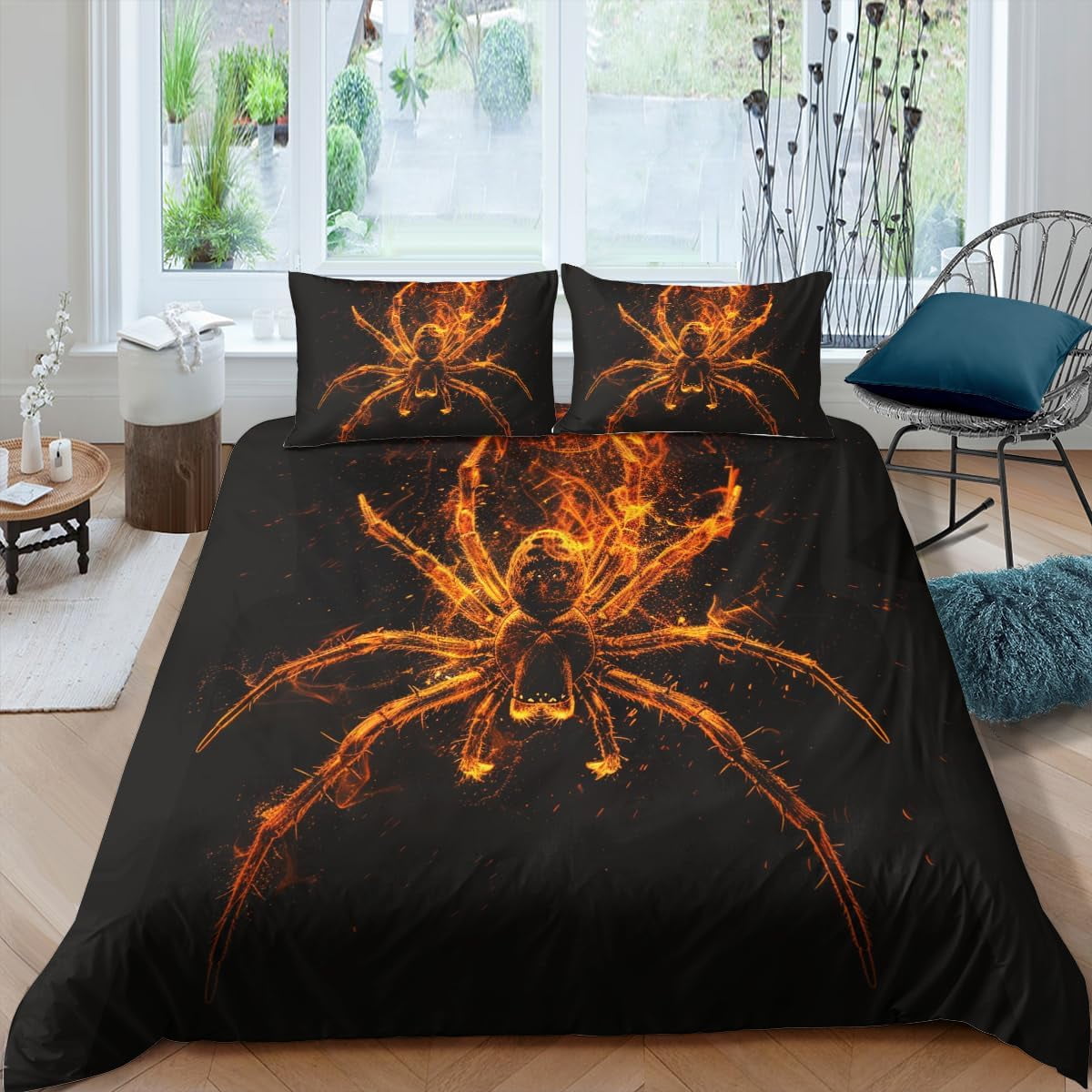 Spider Tarantula Bedding Sets Flame Duvet Cover 3D Printed Comforter ...