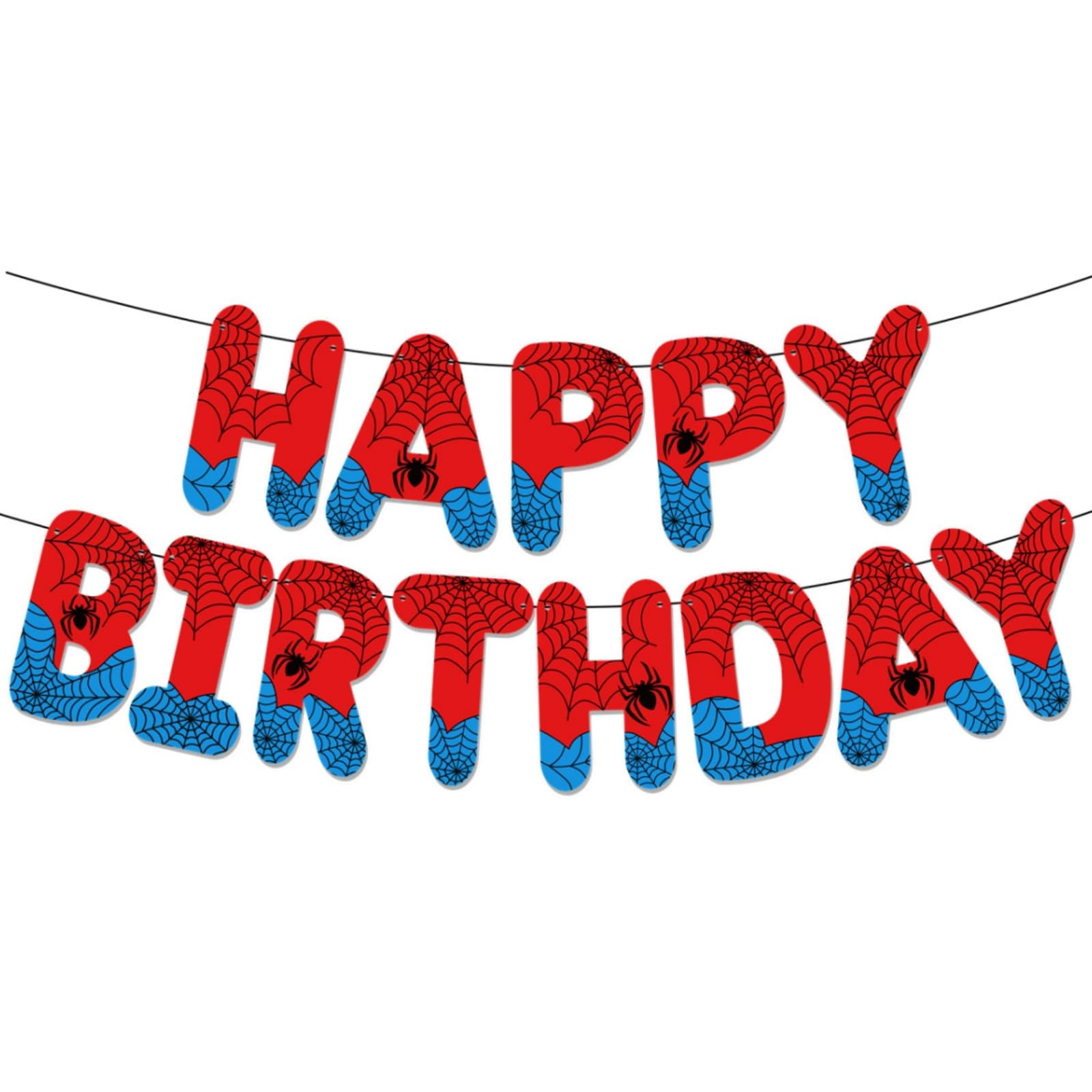Spider Theme Happy Birthday SSF20 Banner, Spider Web Birthday ...