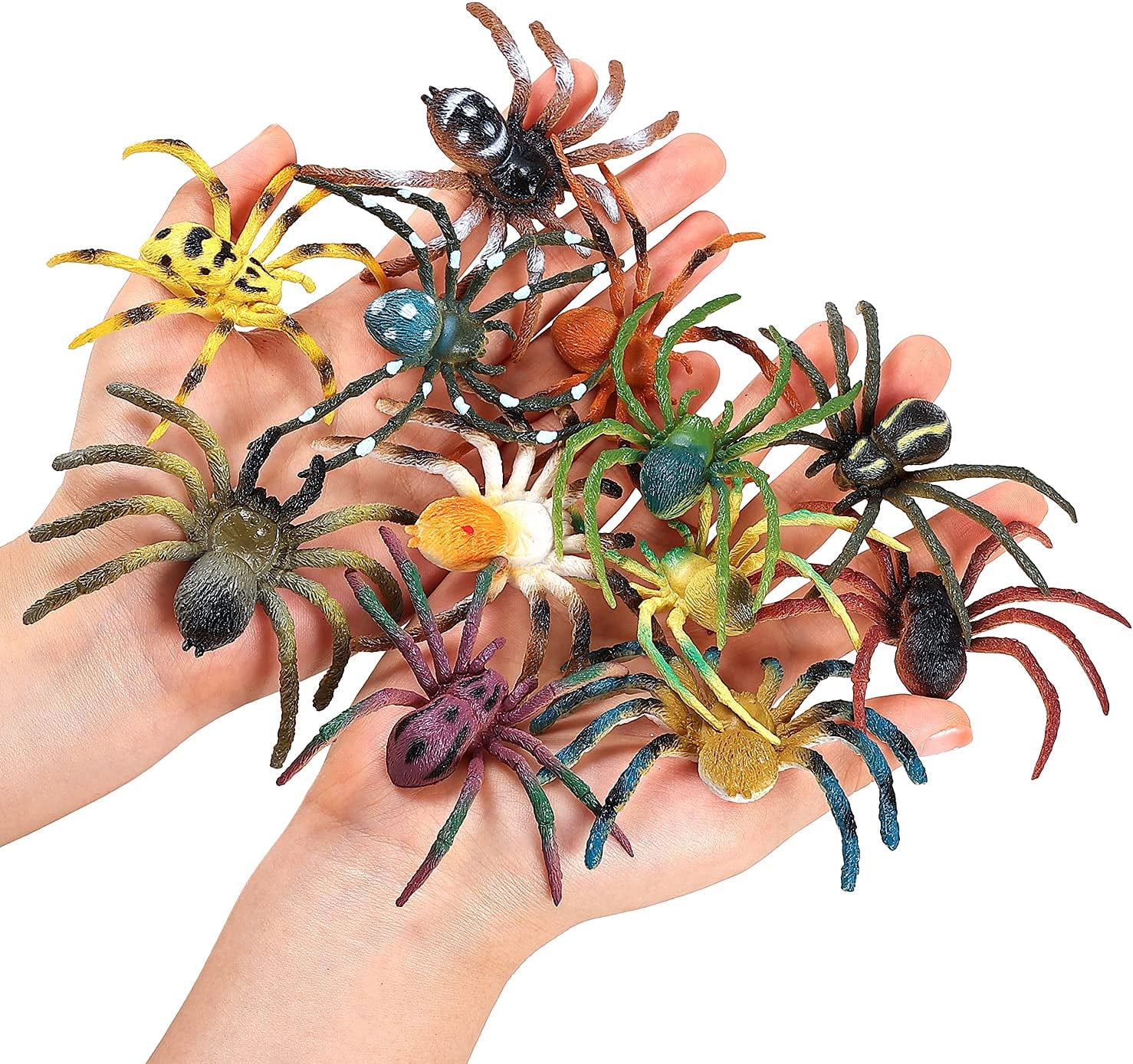 Spider Toys 12 pcs Realistic Spider Figures Colorful Tarantula ...