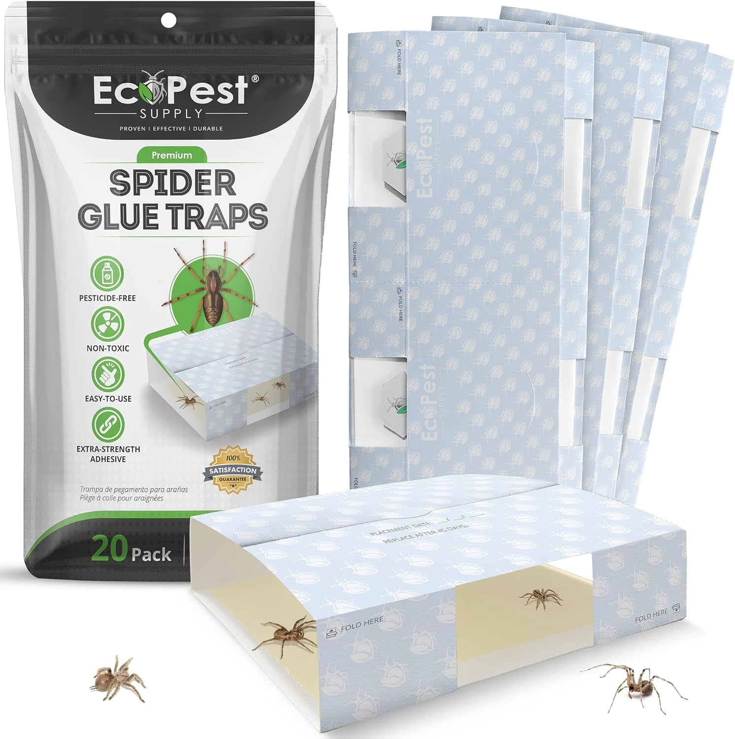 Spider Traps – 20 Pack | Sticky Indoor Glue Trap for Spiders and Other ...