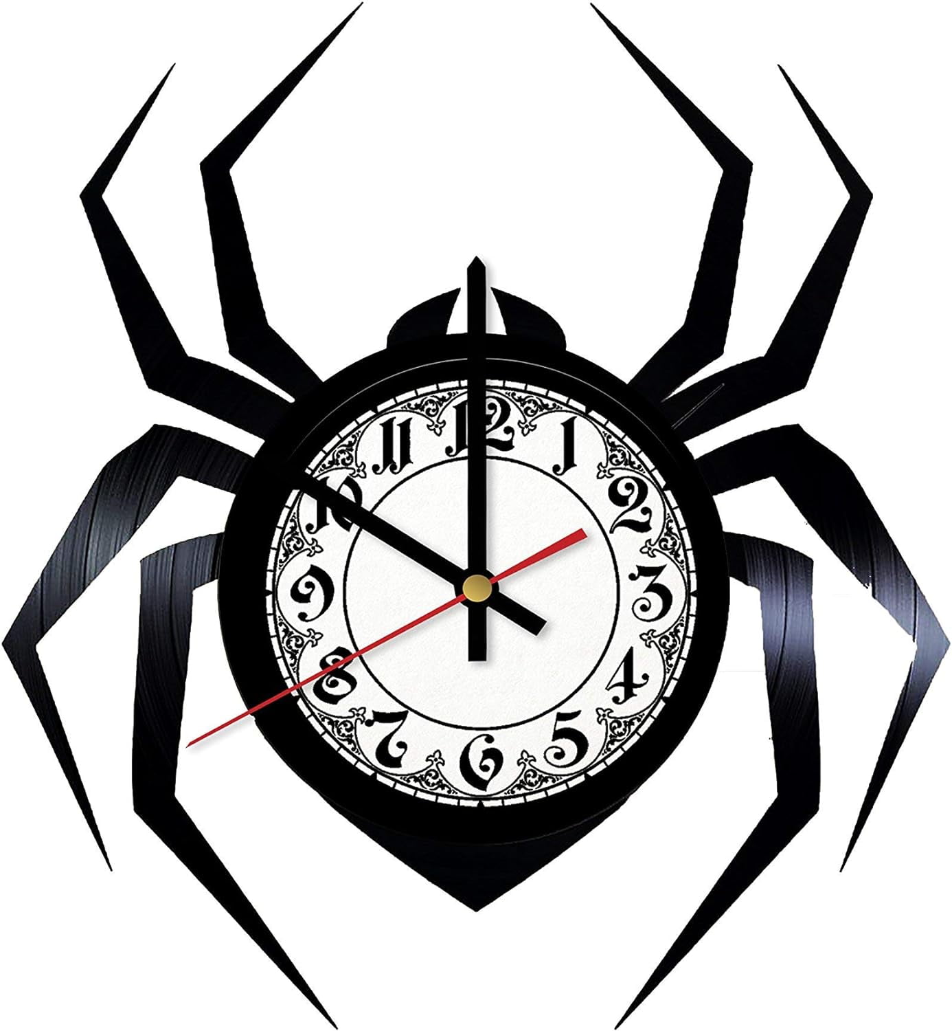 Spider Vinyl Wall Clock,Vinyl Record Clock Wall Art Unique Bedroom ...