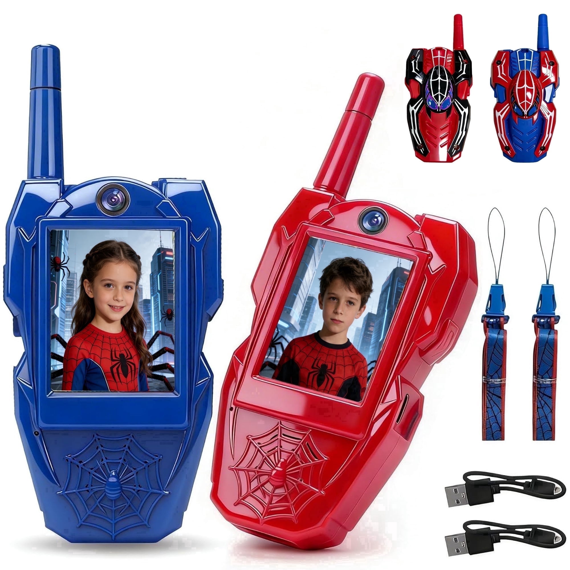Spider Walkie Talkies for Kids (Video Call) HD Camera, Voice Changer ...
