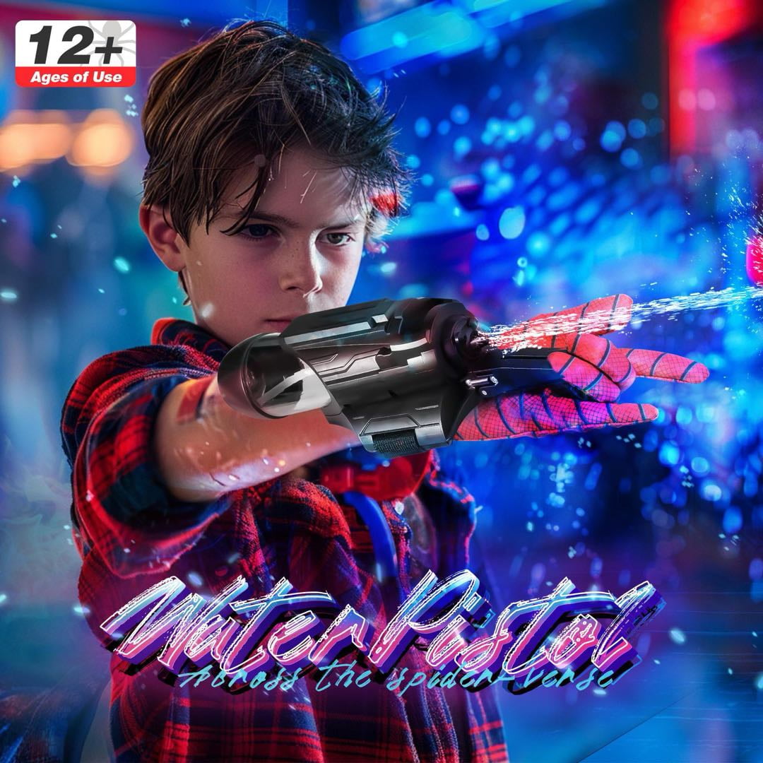 Spider Water Blaster for Boys: Superhero Squirt Toy Spider Web Shooter Wrist-Mounted, Water ...