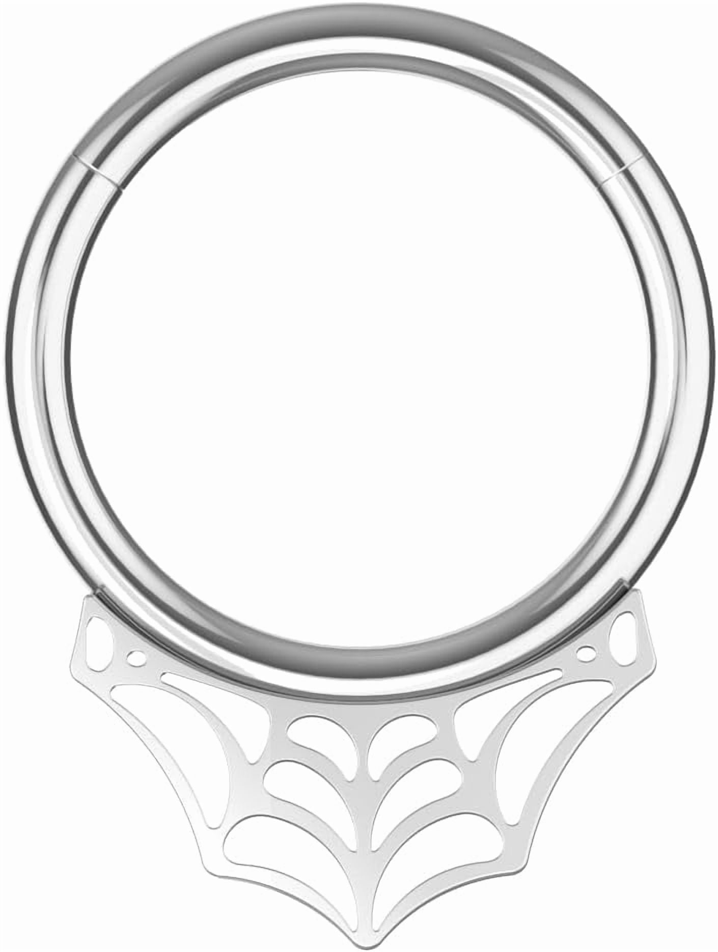 Spider Web 16 Gauge G23 Grade Titanium Hinged Clicker Segment Ring ...
