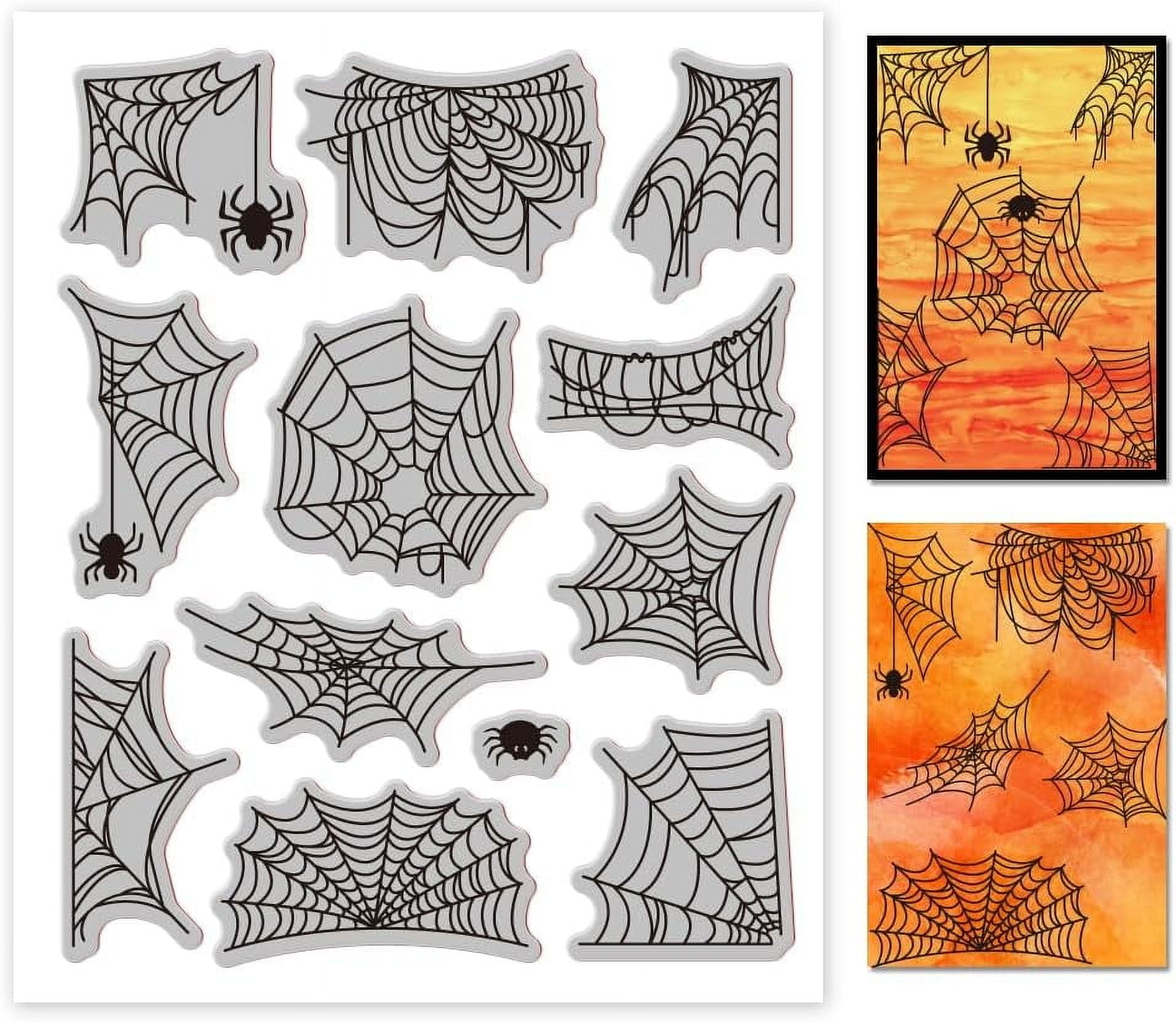 Spider Web Border Cling Rubber Stamp 7.09x8.66inch Spider Web EVA ...