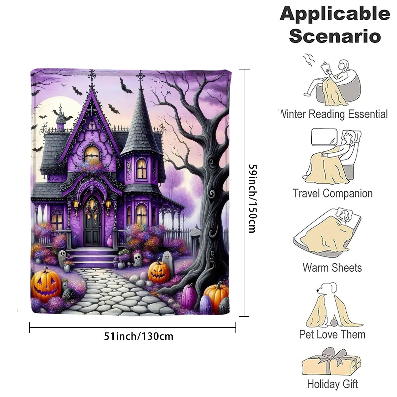 Spider Web & Candy Halloween Blanket – Spider Web & Candy Designs ...