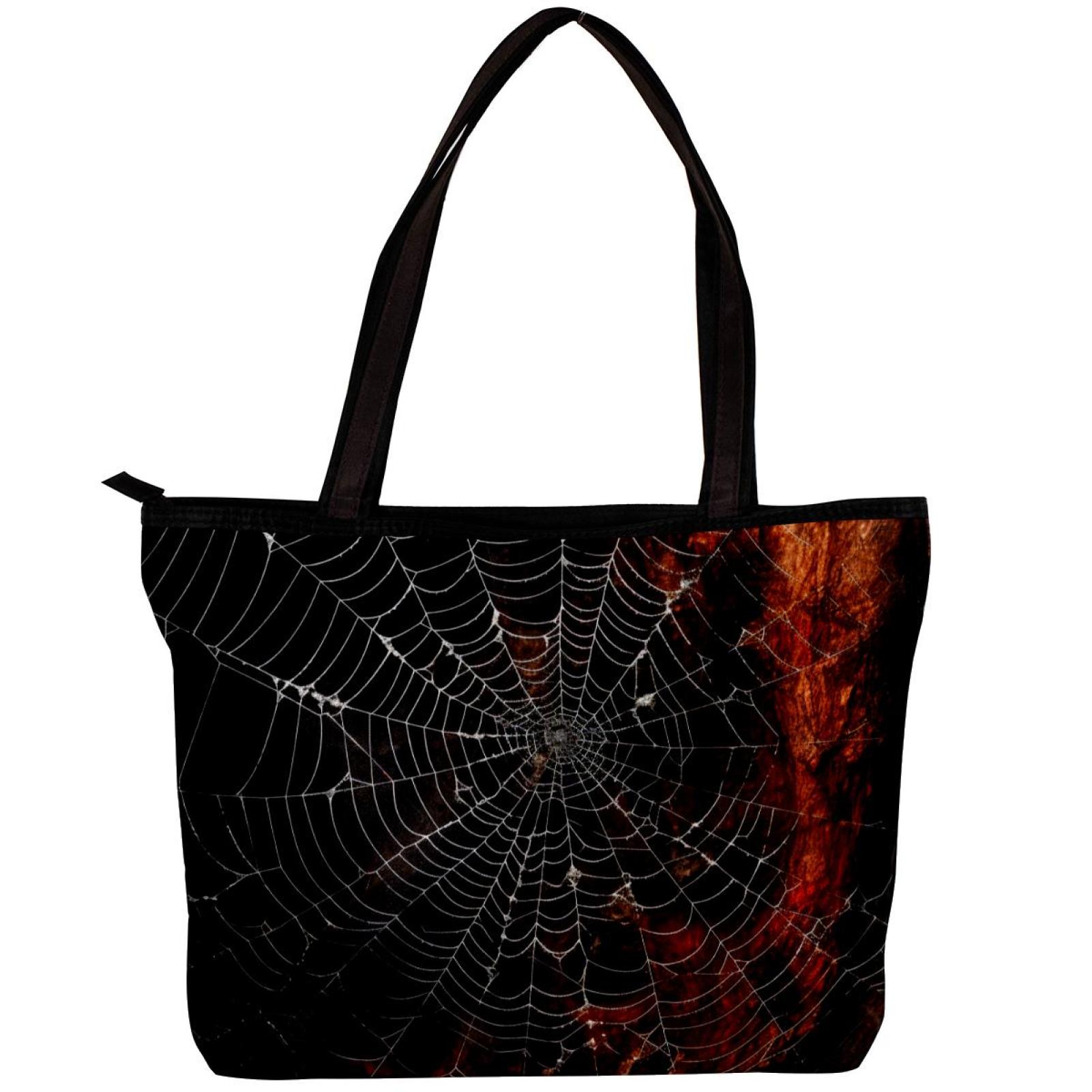 Spider Web Canvas Leather Mix Handbag Twill Sponge Jeanette 30x10 ...