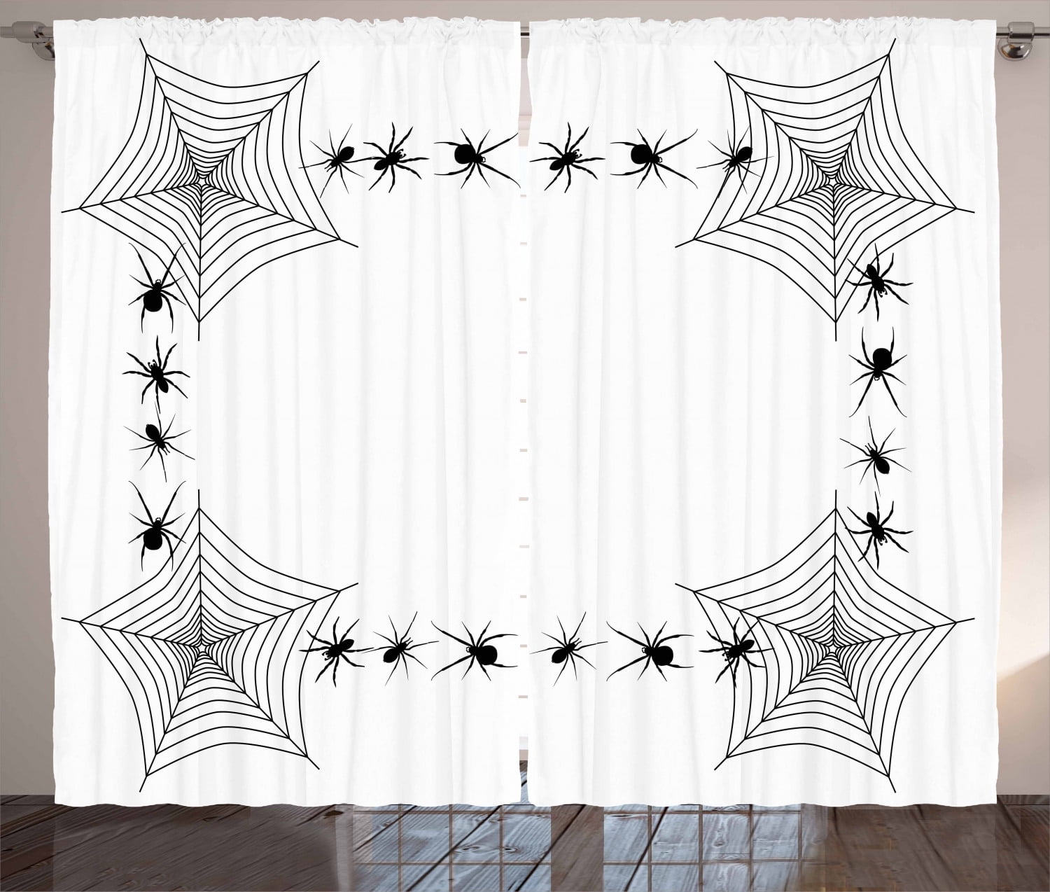Ambesonne Halloween Curtains 2 Panel Set, Creepy Poison Trap Look, 108 ...