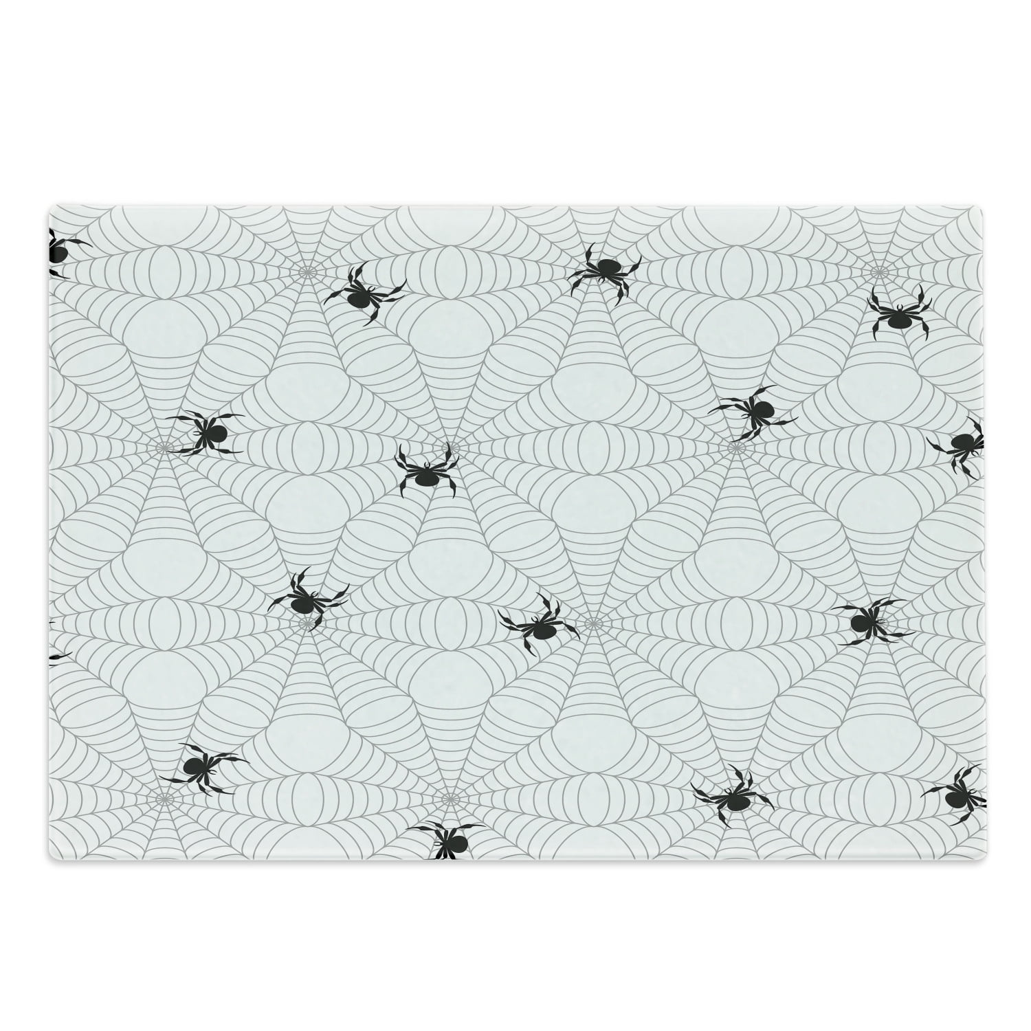 Spider Web Cutting Board, Pale Colored Webs with Spiders Scary Black ...