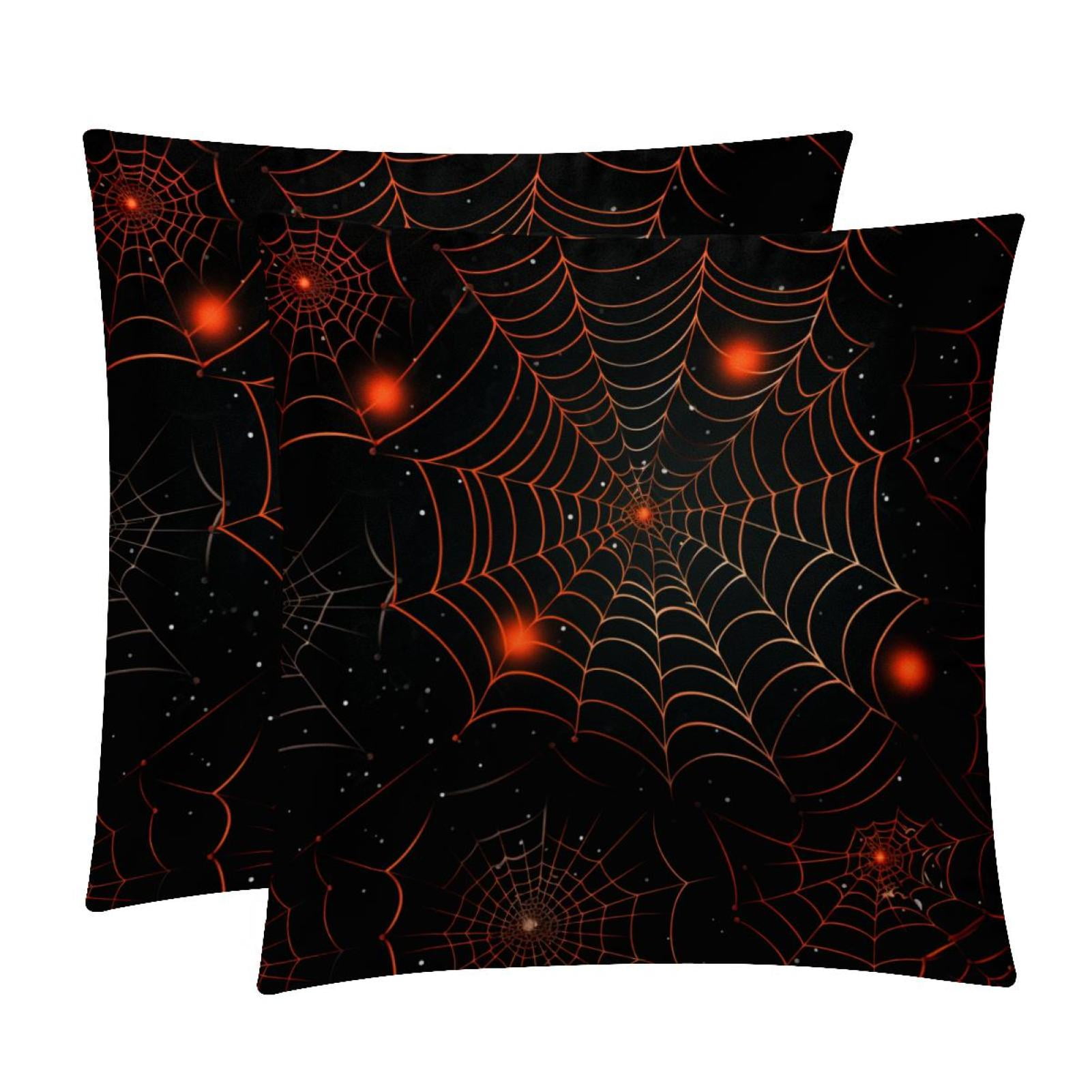 Spider Web Decorative Bed Pillow Covers Throw Pillows Set with Unique ...