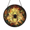 Spider Web Floral Meadow Stained Glass Suncatcher – Window Decor ...
