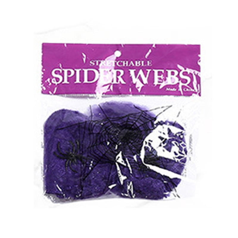 Spider Web Halloween Decor with Fake Spider Haunted Cute Spider Web ...