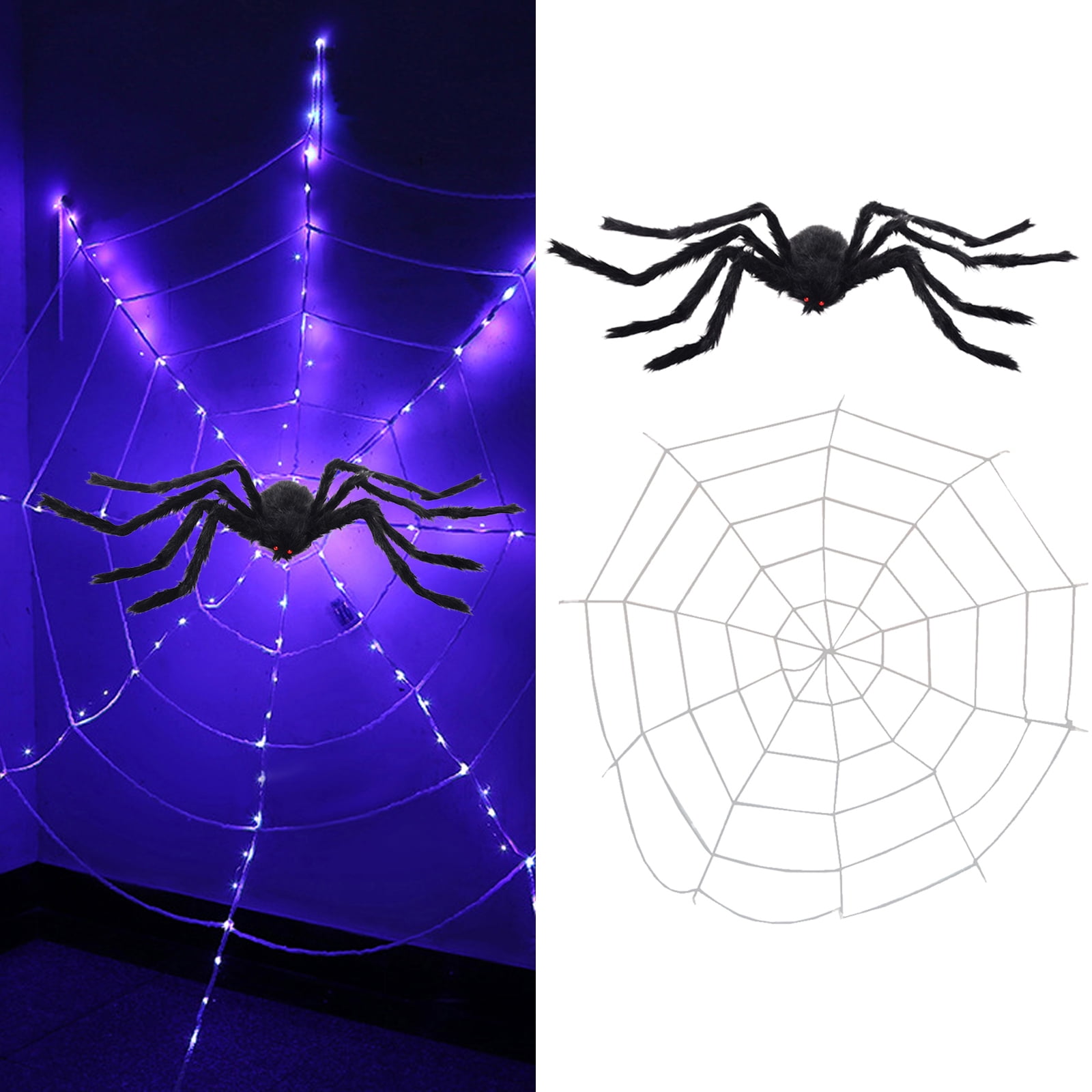Spider Web Halloween Decoration, 236" Spider Web+ 50" Giant Spider ...