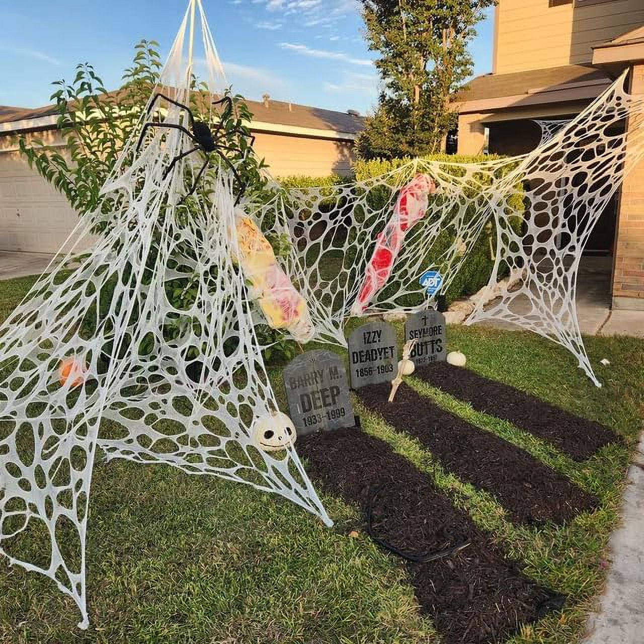Spider Web Halloween Decorations, Elastic Halloween Beef Web Spider Web ...