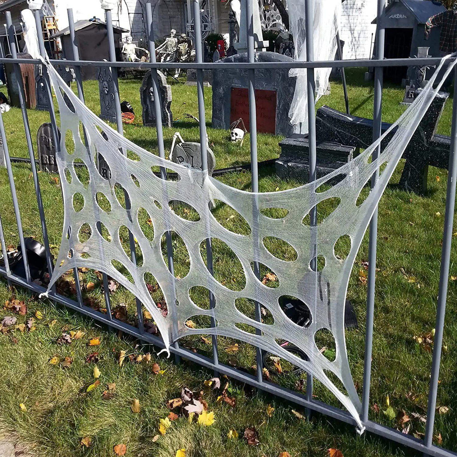 Spider Web Halloween Decorations Outdoor,7X13.5FT Stretchy Cut-Your-Own ...