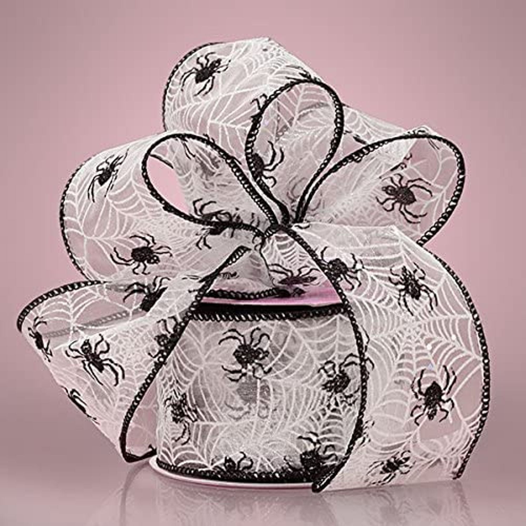 Spider Web Halloween Sheer Wired Ribbon - 2 1/2 Inches by 10 Yards ...