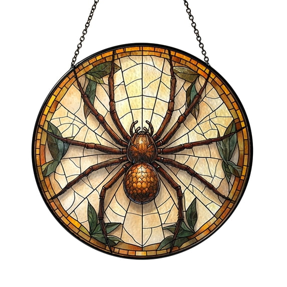 Spider Web Nature Stained Glass Suncatcher – Window Decor - Walmart.com