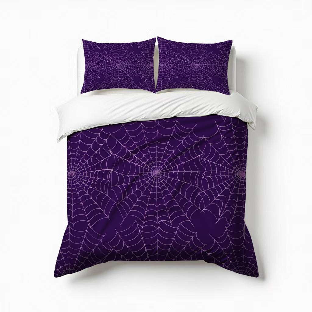 Spider Web Pattern Bedding Set 3 Pcs Soft Microfiber Quilt Cover For ...