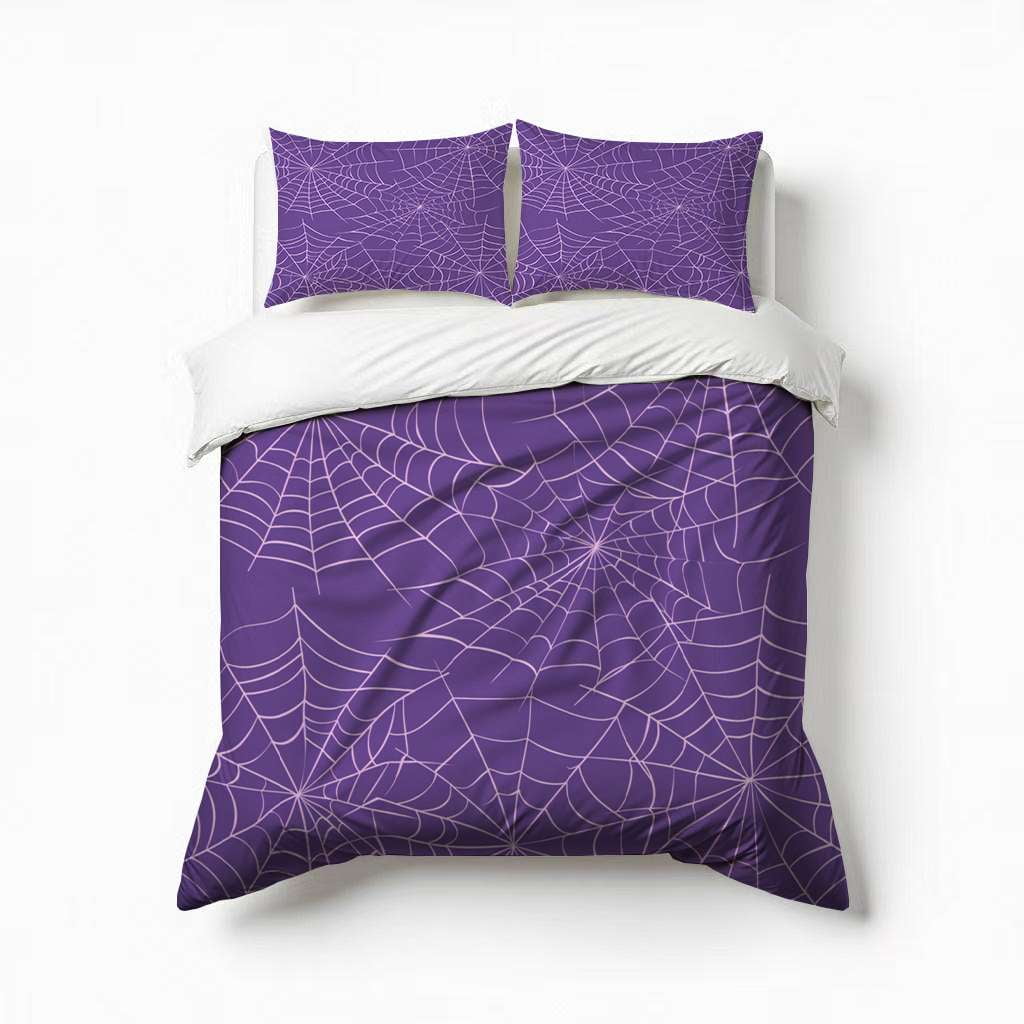 Spider Web Pattern Bedding Set 3 Pcs Soft Microfiber Quilt Cover For ...