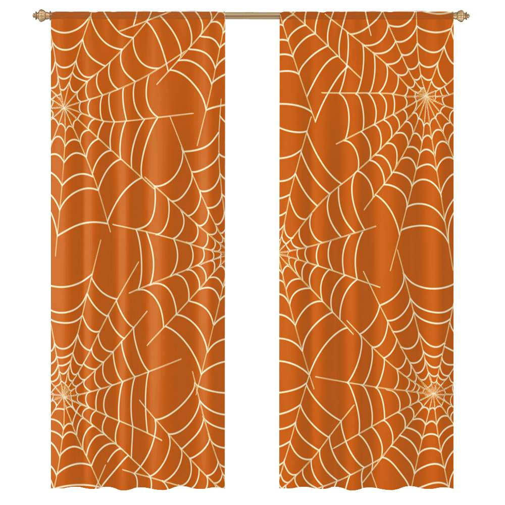 Spider Web Pattern Modern Tulle Window Curtains for Living Room Luxury ...