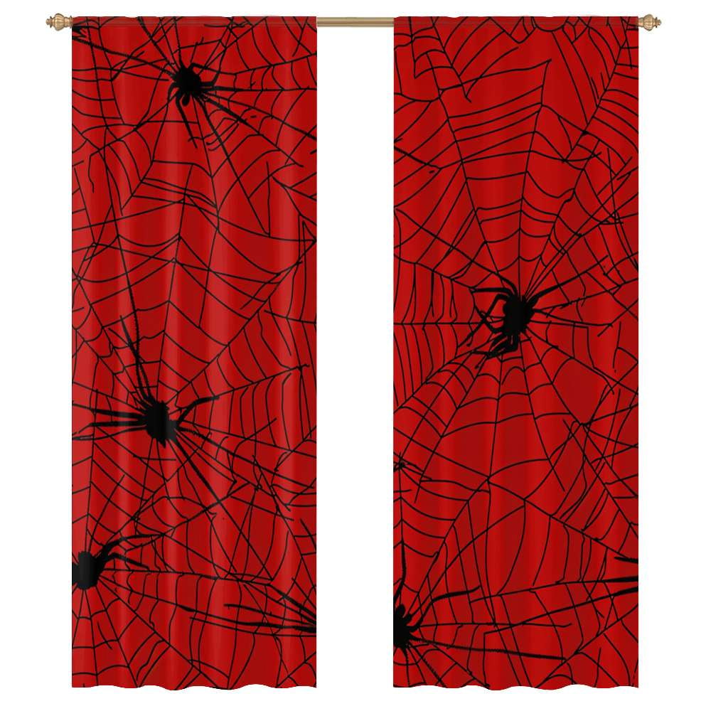 Spider Web Pattern Modern Tulle Window Curtains for Living Room Luxury ...