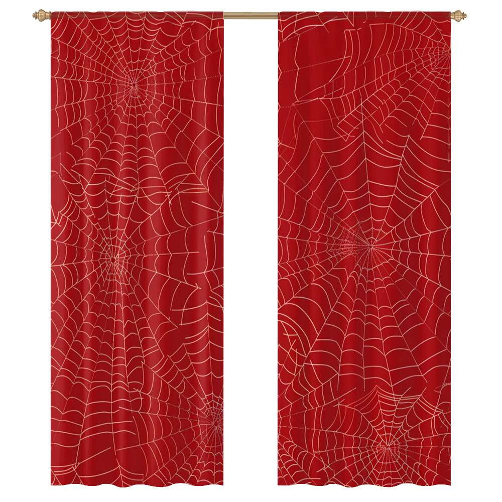 Spider Web Pattern Modern Tulle Window Curtains for Living Room Luxury ...