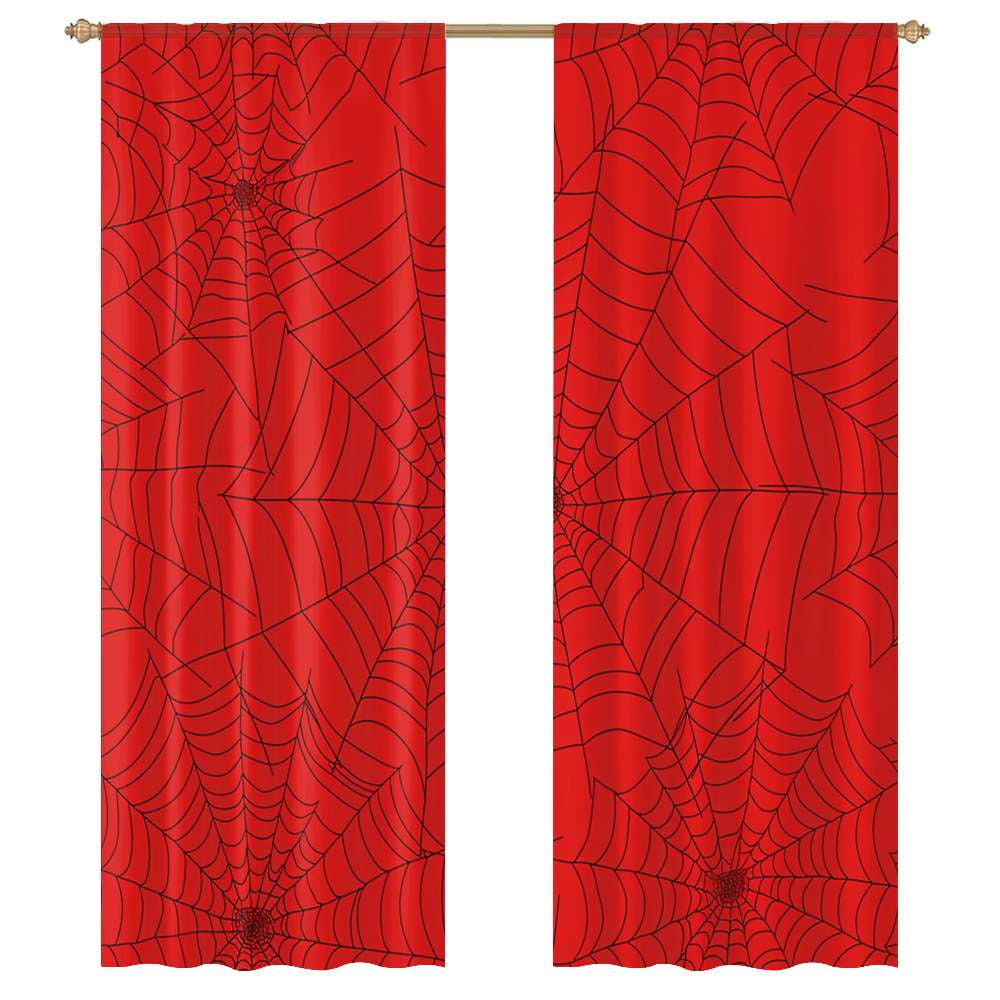 Spider Web Pattern Modern Tulle Window Curtains for Living Room Luxury ...