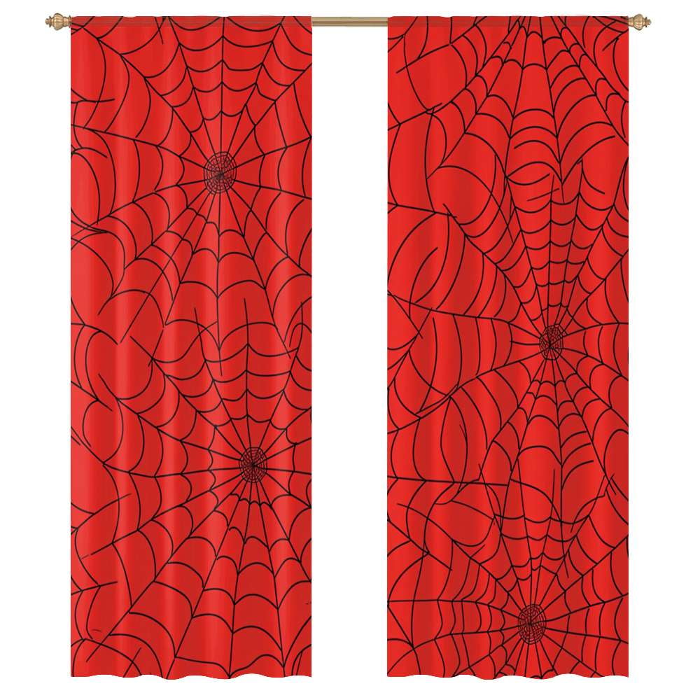 Spider Web Pattern Sheer Voile Curtain Window Tulle Curtains For Living ...