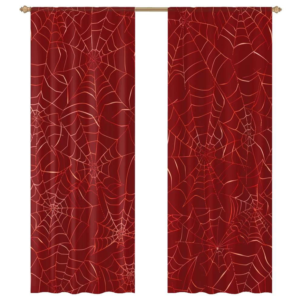 Spider Web Pattern Sheer Window Curtains for Living Room Kitchen ...