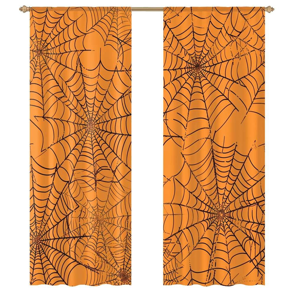 Spider Web Pattern Sheer Window Curtains for Living Room Kitchen ...