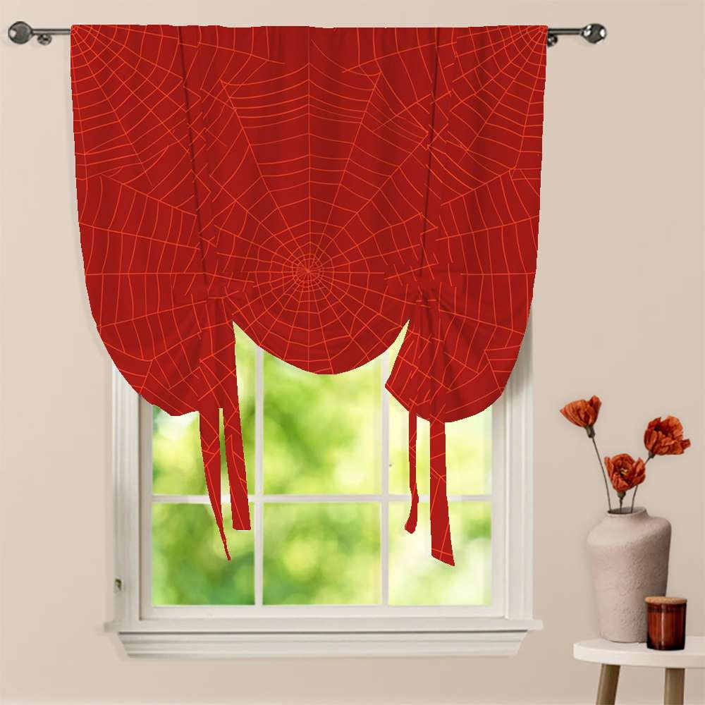 Spider Web Pattern Window Curtain for Living Room Roman Curtain Kitchen ...