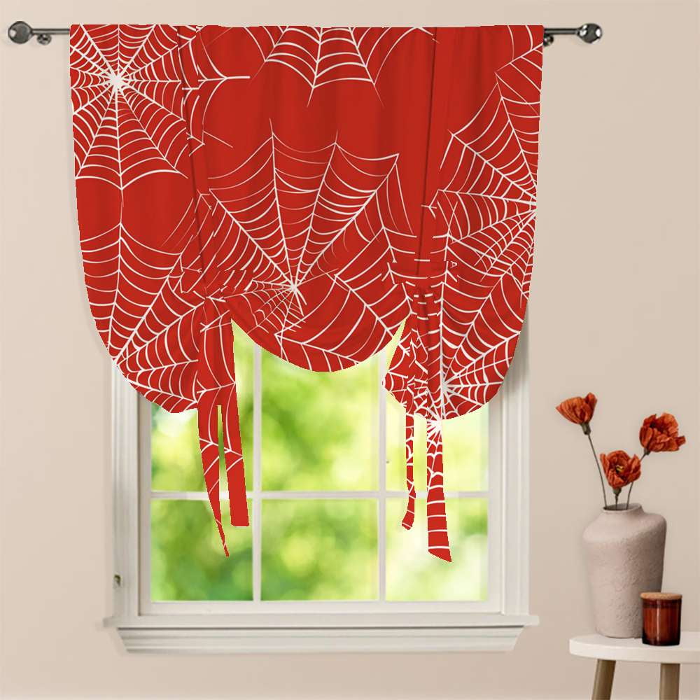 Spider Web Pattern Window Curtain for Living Room Roman Curtain Kitchen ...