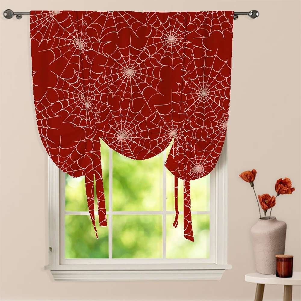 Spider Web Pattern Window Curtain for Living Room Roman Curtain Kitchen ...