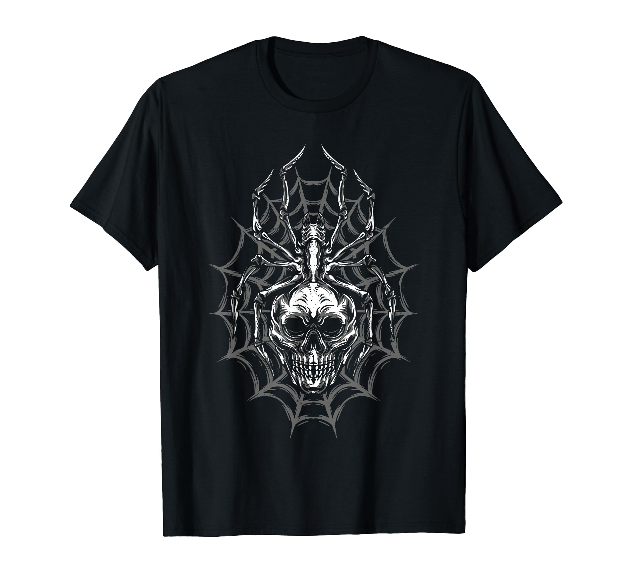 Spider Web Skull Halloween Spider T-Shirt - Walmart.com