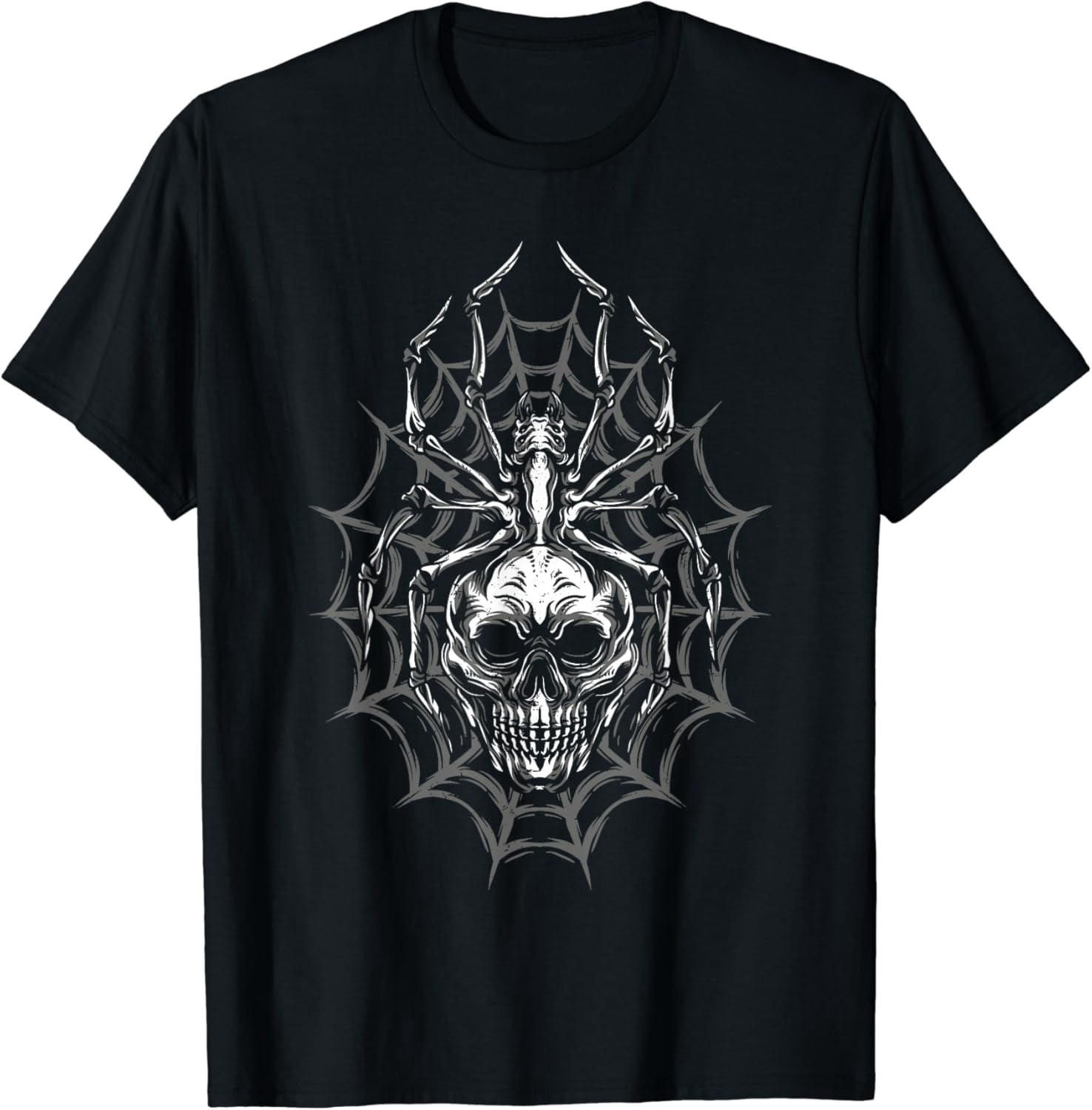 Spider Web Skull Halloween Spider T-Shirt - Walmart.com