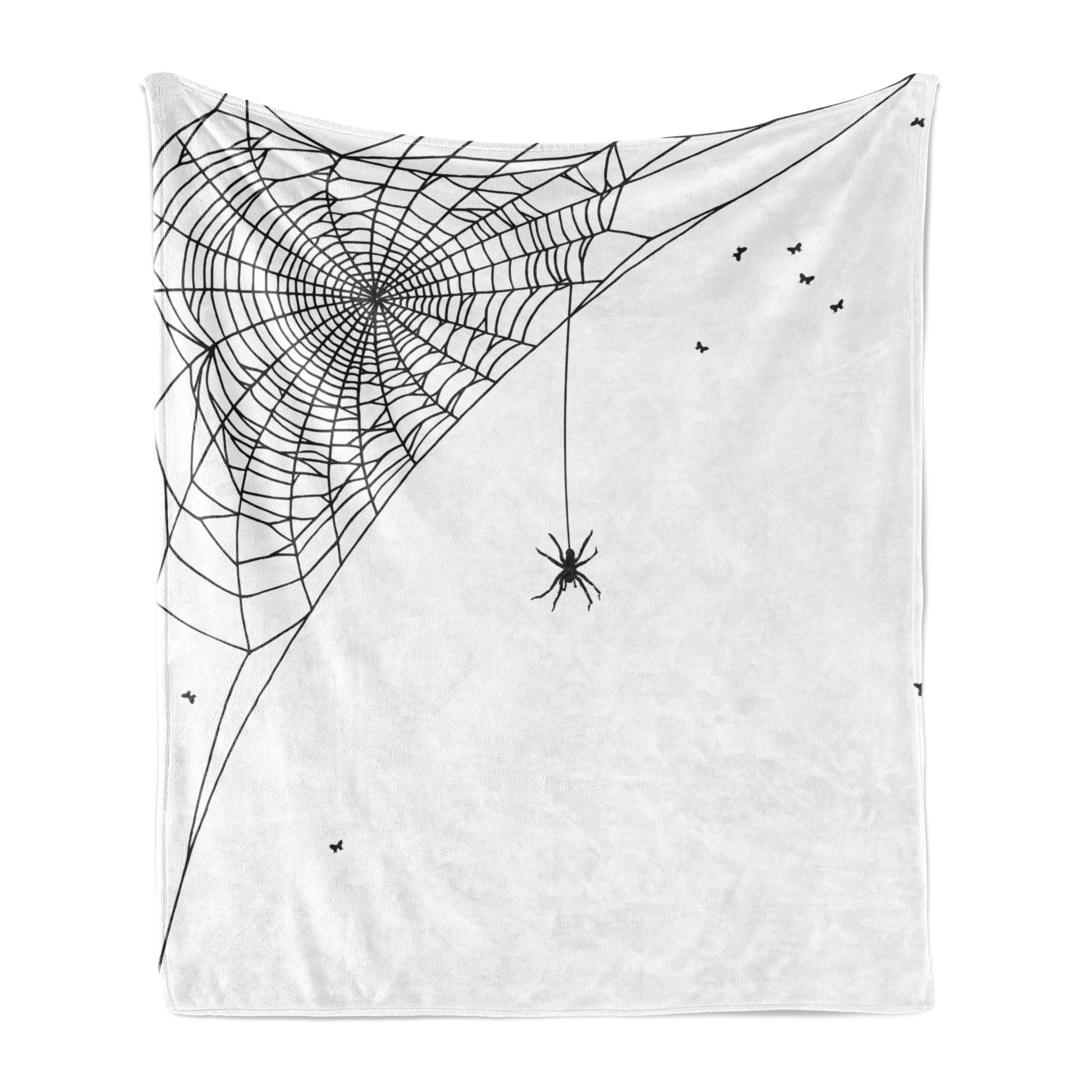 Spider Web Soft Flannel Fleece Blanket, Corner Cobweb with a Hanging ...