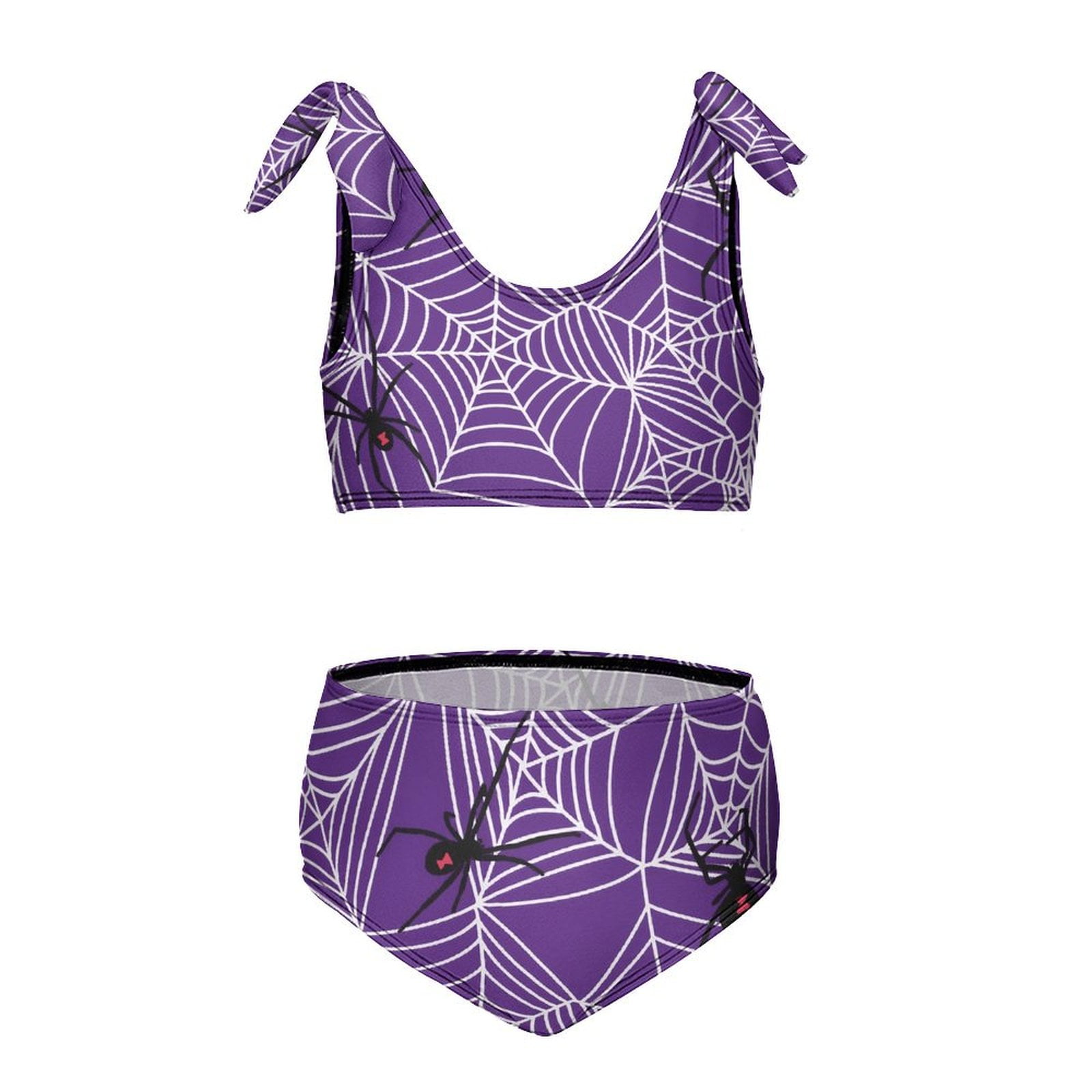 Spider Web Spider Purple Girl's 2 Piece Bikini Set Beach Sport Swimsuit ...