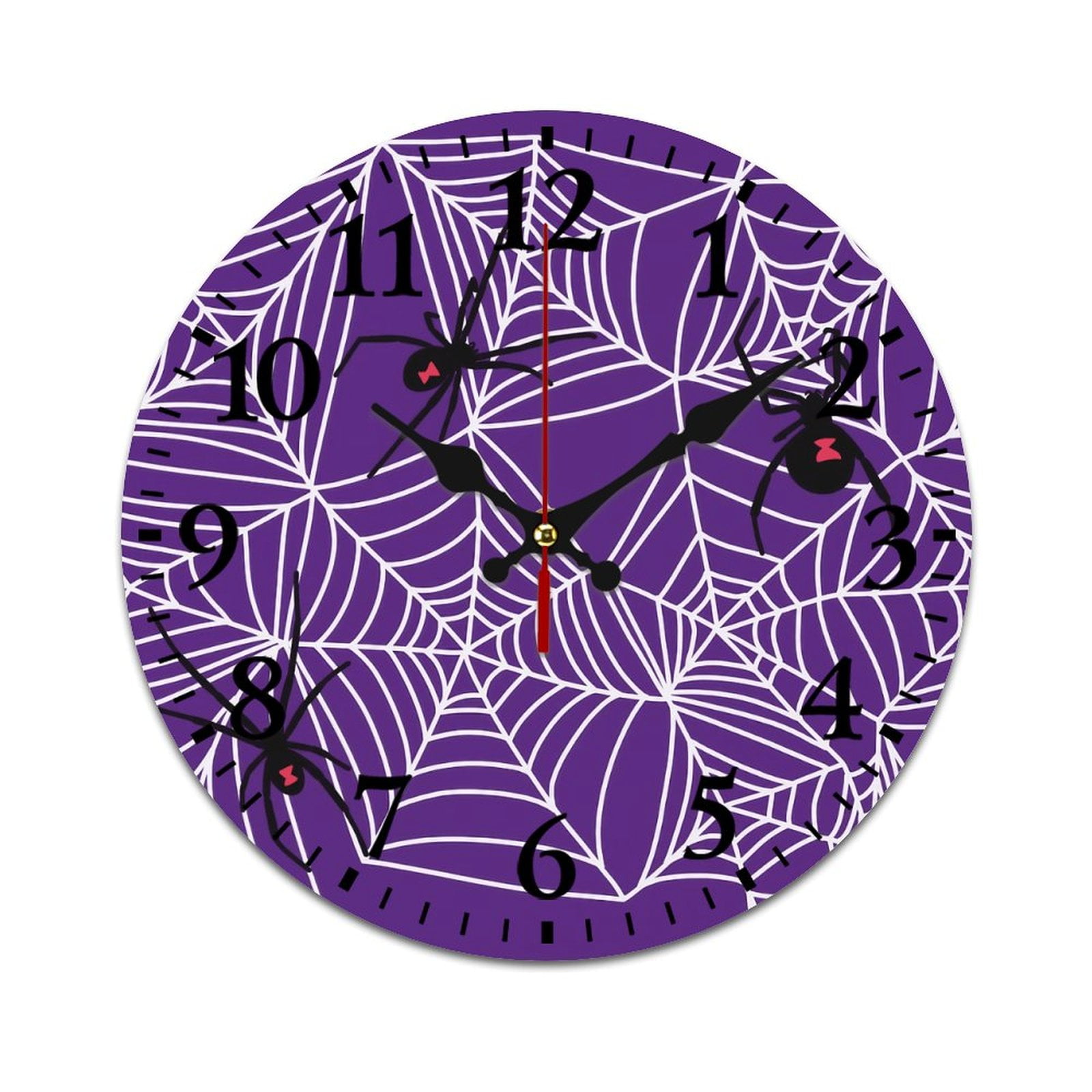Spider Web Spider Purple Wall Clock Modern Design Clocks Wall Hanging ...