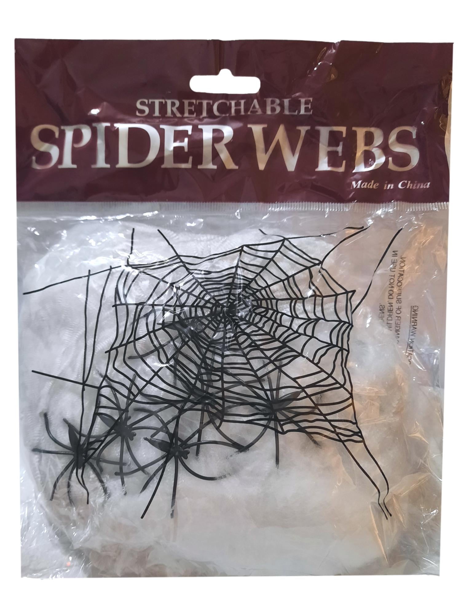 Sheerlund Spider Web Value Pack, Polyester Webbing, 6 Plastic Spiders ...