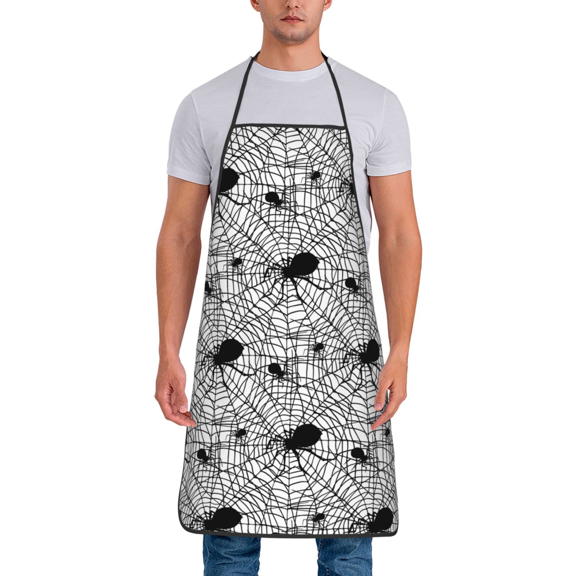 Spider Web Spooky Spiders1 Aprons for Women Men Waterproof Apron Kitchen Chef Cooking BBQ ...