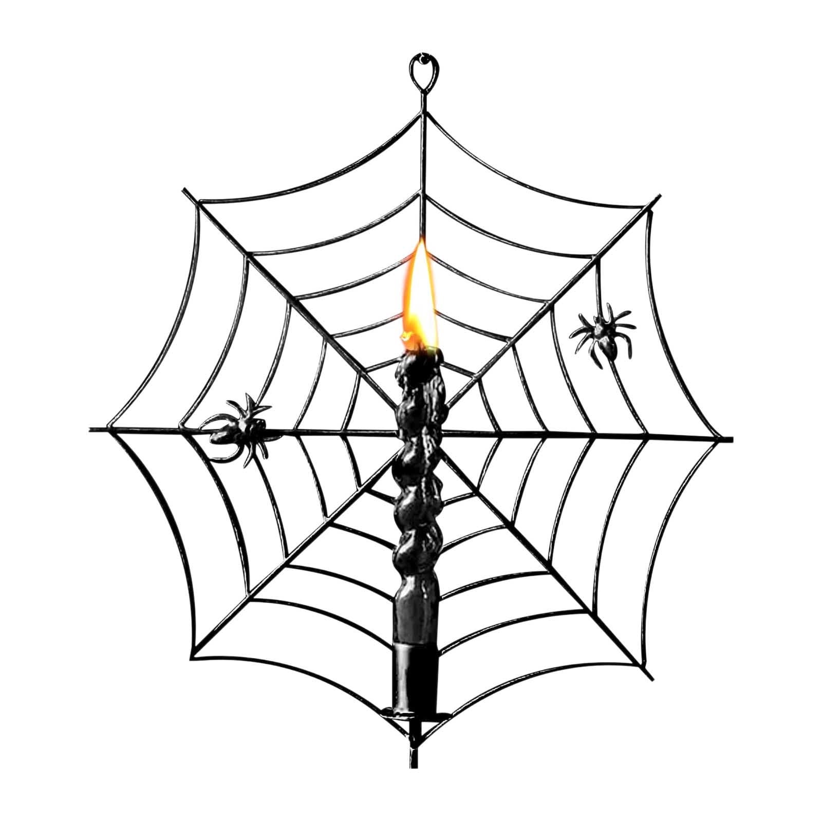 Spider Web Taper Candle Holder Gothic Metal Hanging Tealight Stand ...