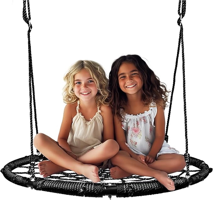 Spider Web Tree Swing – 40 Inch Saucer Swing for Kids Outdoor – Round ...