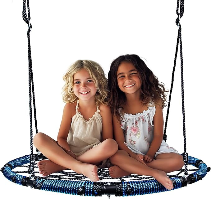 Spider Web Tree Swing – 40 Inch Saucer Swing for Kids Outdoor – Round ...