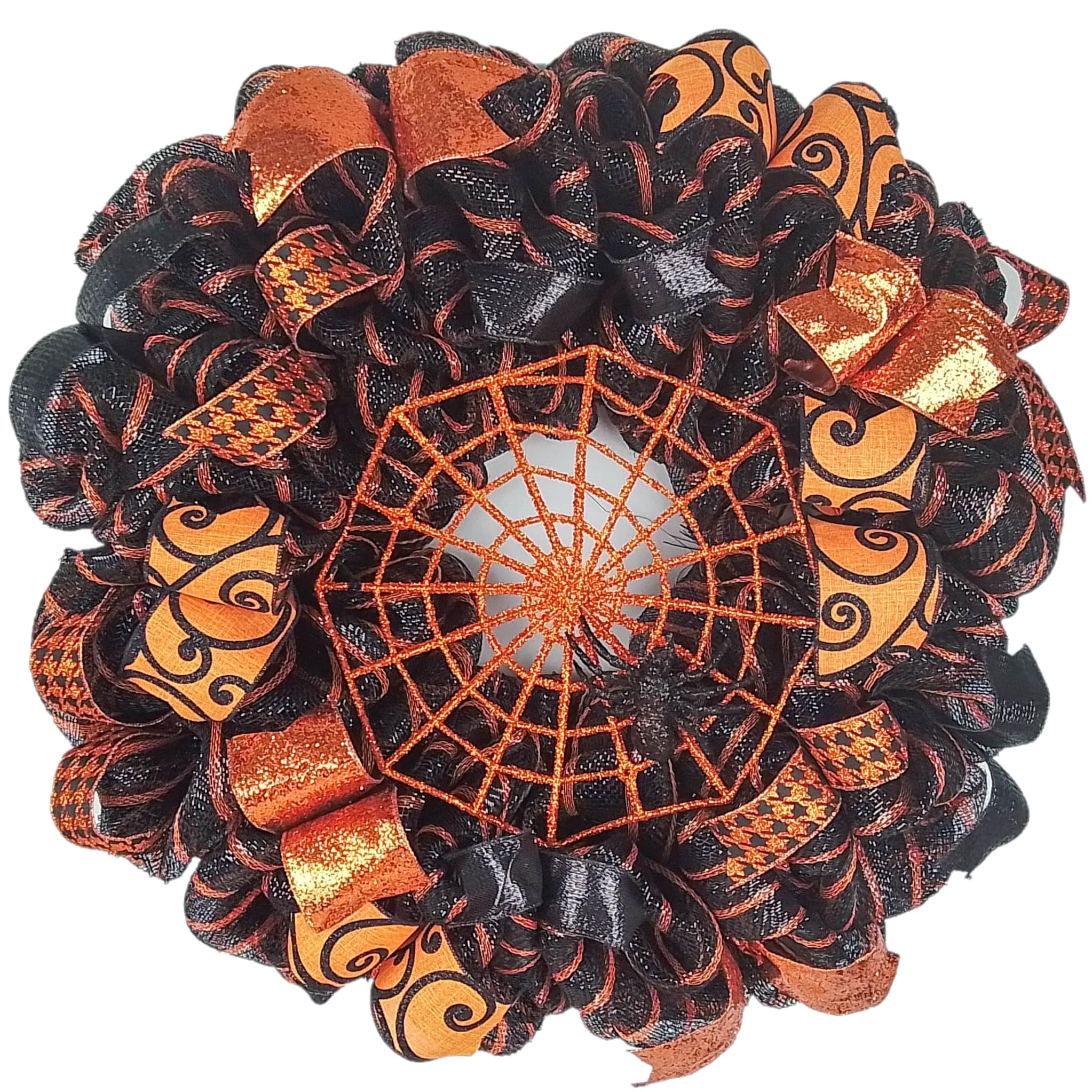 Spider Web Wreath, Outdoor Halloween Wreath, Spider Wreaths for ...
