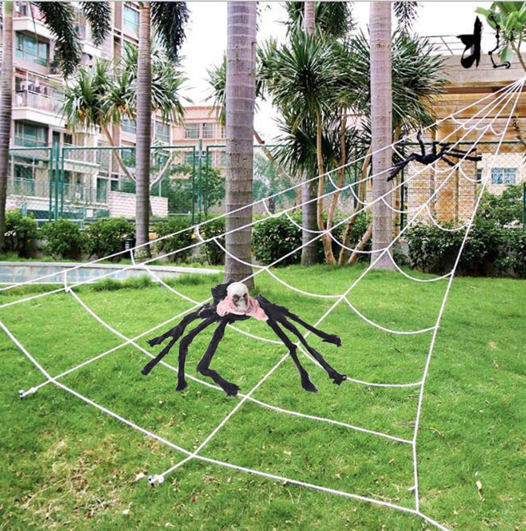 Spider Webs Decorations, 29 inch Large Hairy Fake Spider Props, Scary ...