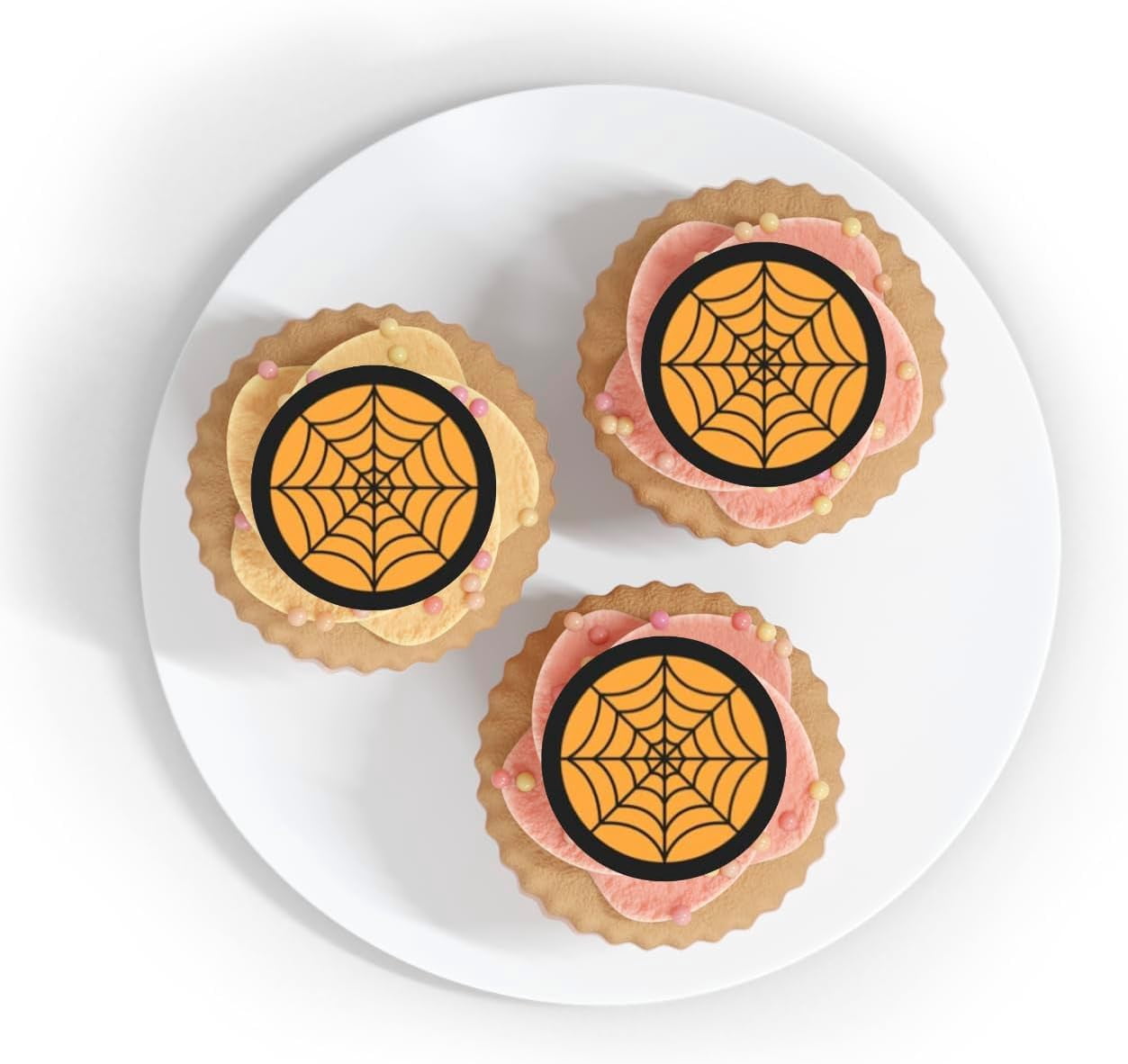 Spider Webs Edible Cupcake Toppers Decoration - Walmart.com