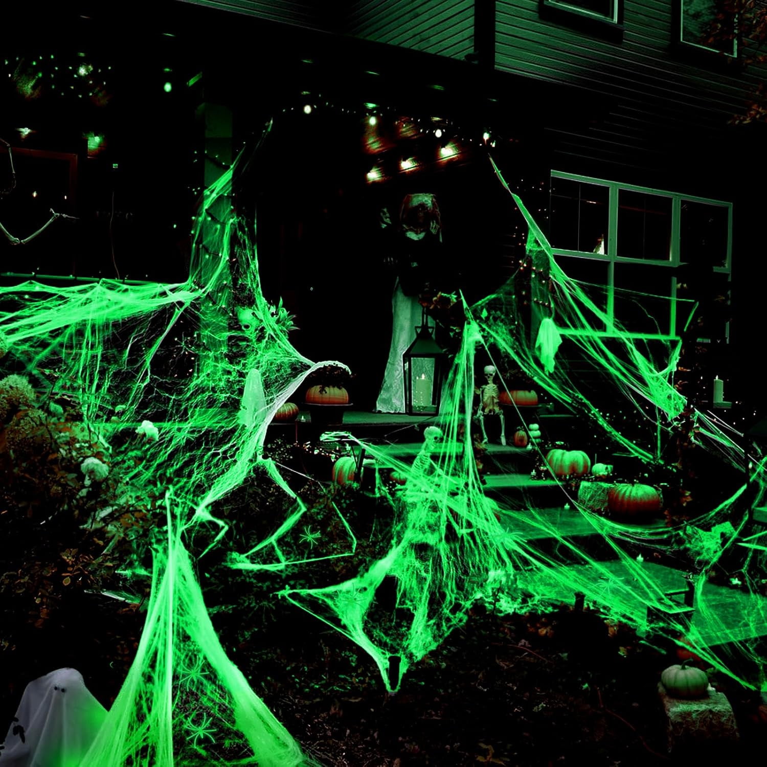 Spider Webs Halloween Decorations,200 sqft Glow in The Dark Super ...