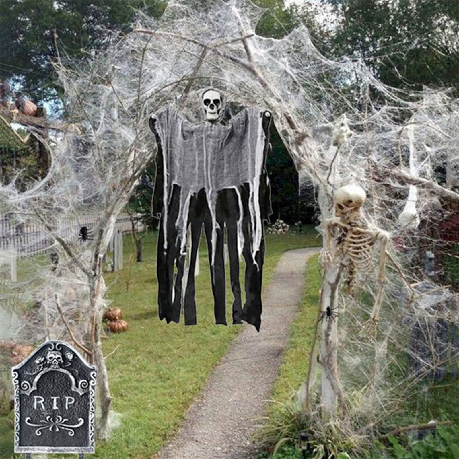 Spider Webs Halloween Decorations, Stretchable Cobwebs for Indoor ...