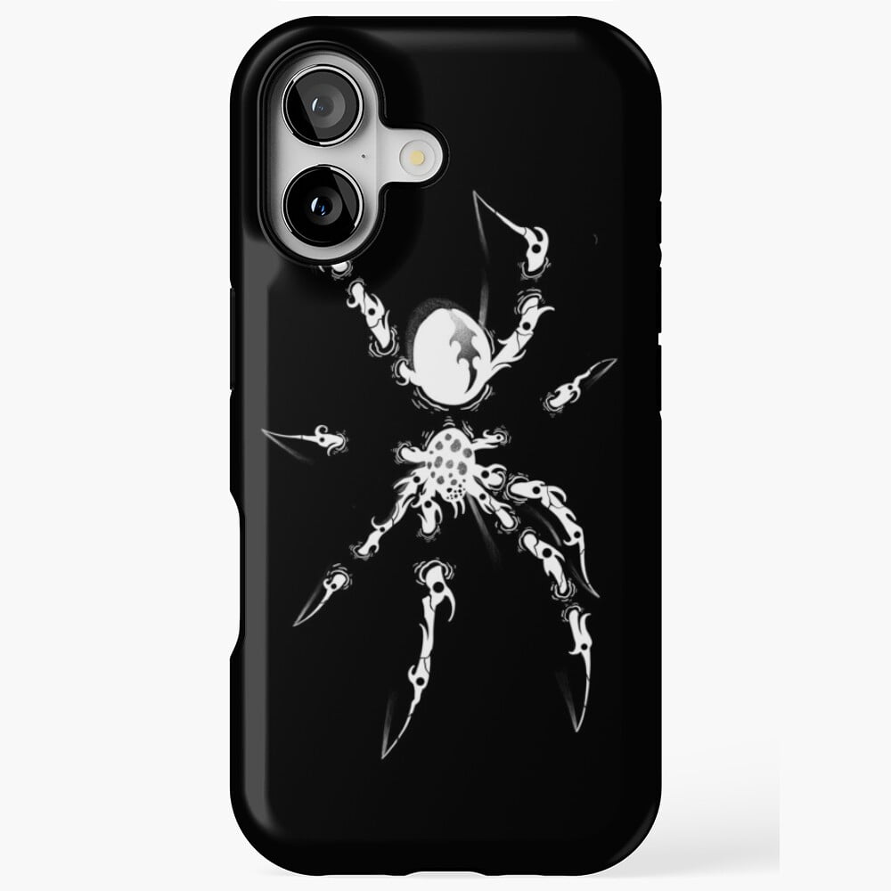 Spider White Minimal Clean Line Art Illustration with iPhone 17 16 15 ...